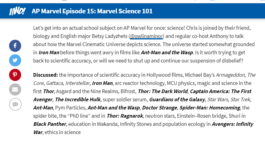 AP Marvel Episode 15: Marvel Science 101 | Betsy Ladyzhets